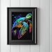 Glowing Sea Turtle Print - Instant Download - Multi-colored Turtle ...