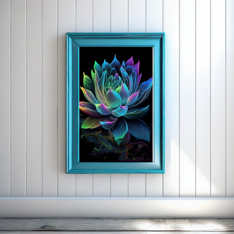 Gorgeous Iridescent Lotus (digital Art) - Multi Color - Stunning Flower ...