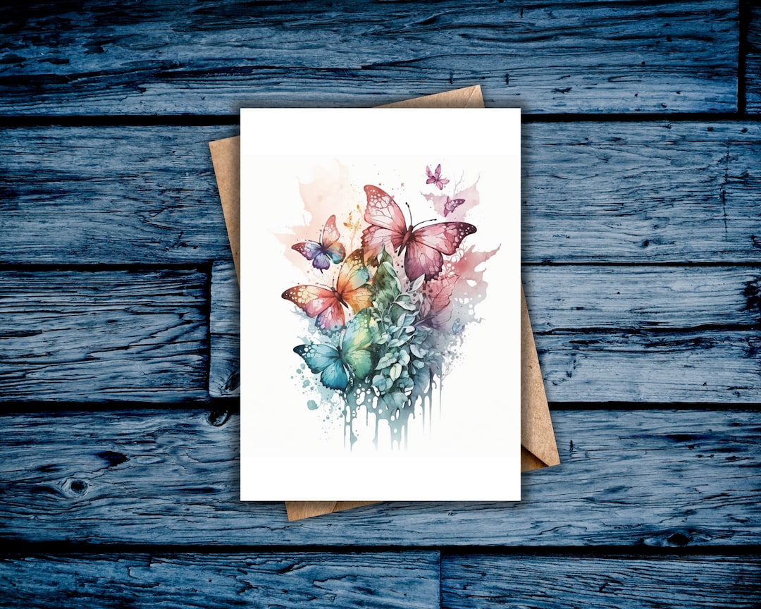 Beautiful Butterflies Printable Card, Blank Card for Any Occasion ...