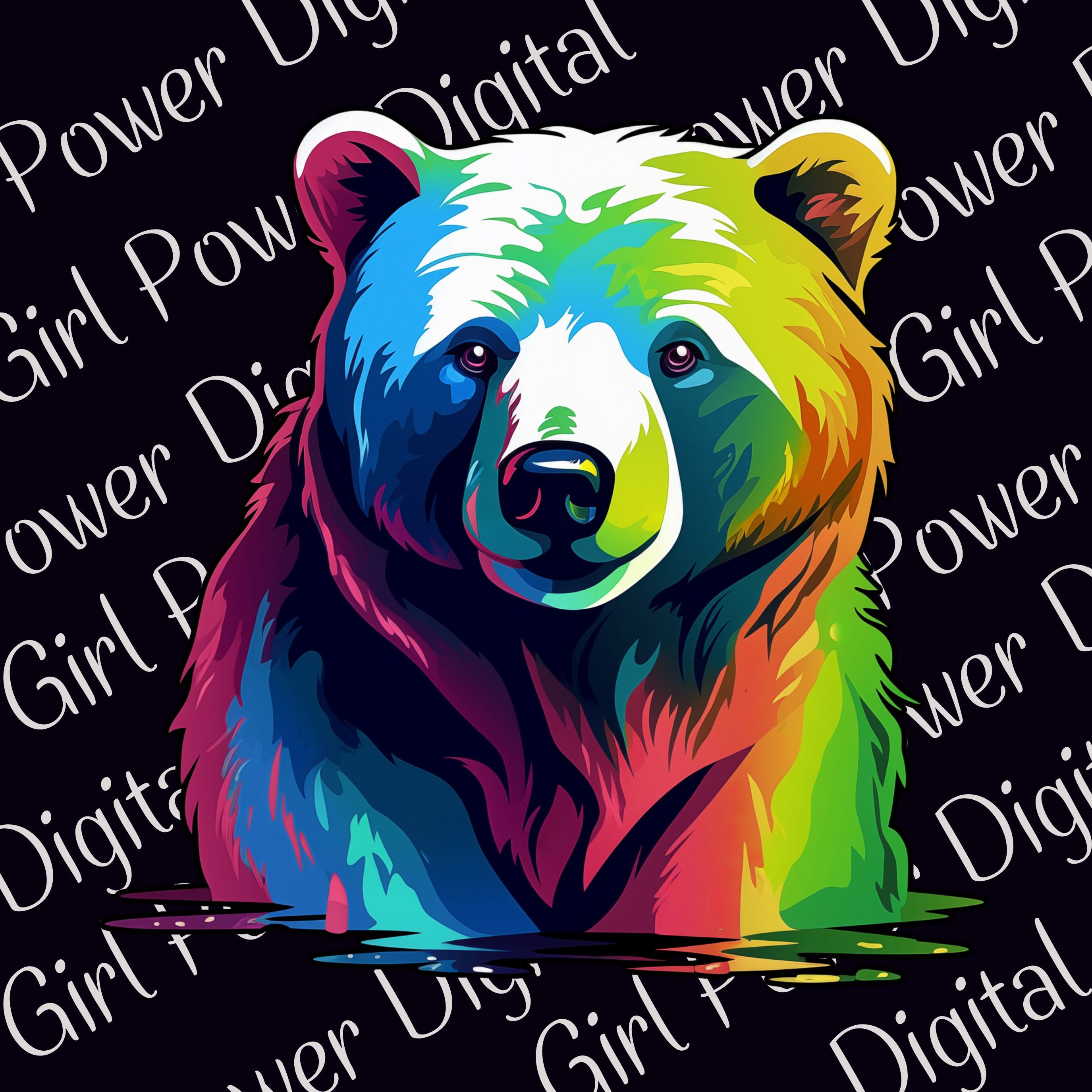 Colorful Bear PNG - Multi-colored Bear SVG - Sublimation - Dtf Design ...