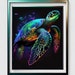 Glowing Sea Turtle Print - Instant Download - Multi-colored Turtle ...