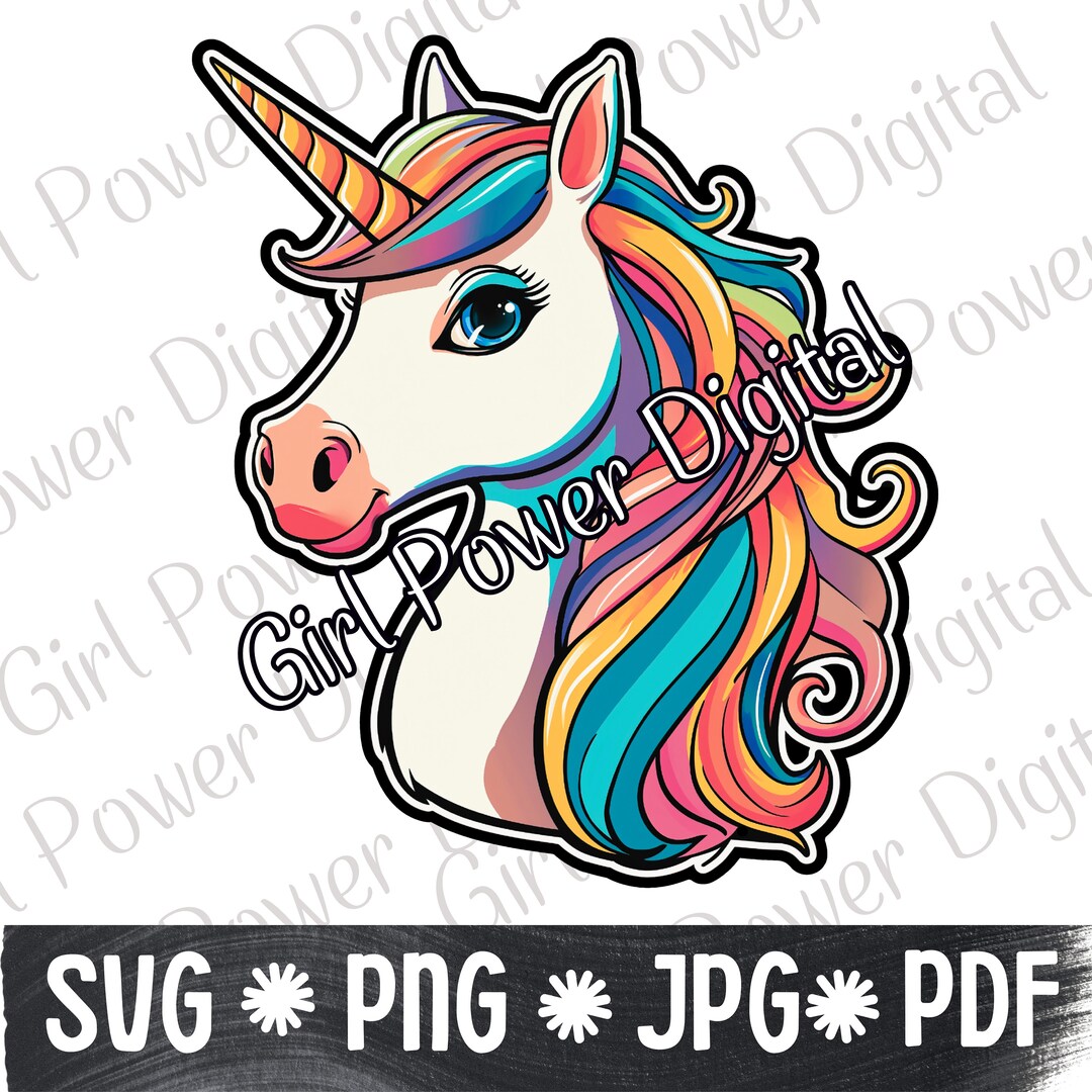 Colorful Unicorn PNG - Rainbow Unicorn SVG - Sublimation - Beautiful ...