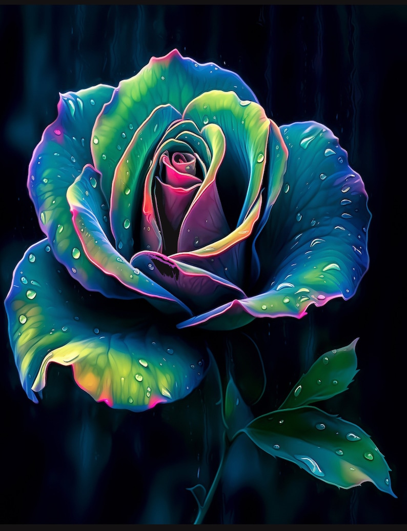 Beautiful Multi-color Rose - Digital Download - Stunning, Vibrant ...