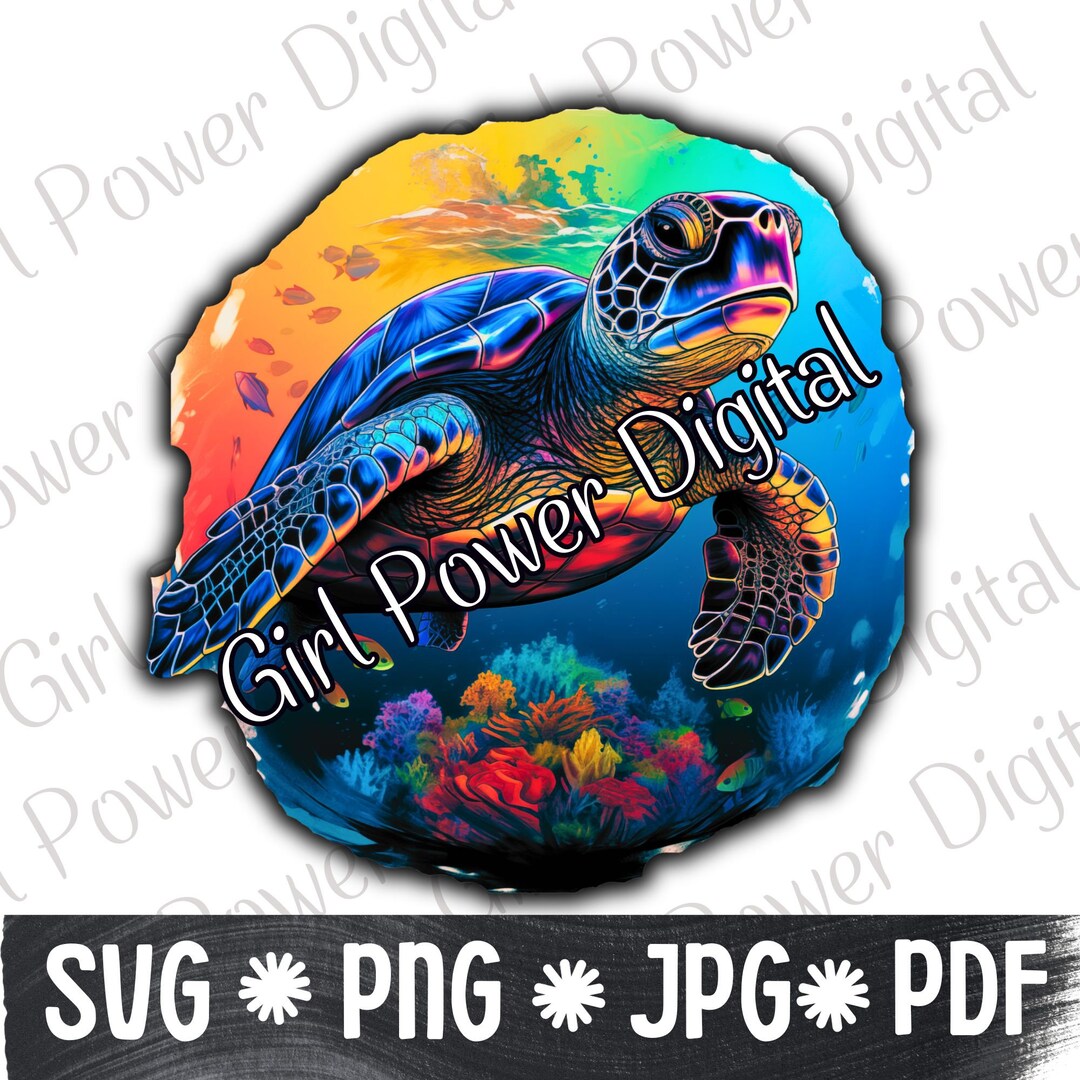 Colorful Turtle PNG - Multicolored Turtle SVG - Sublimation - Beautiful ...