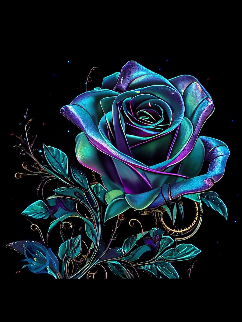Blue and Purple Rose (digital Download) - Wall Art - Beautiful Flower ...
