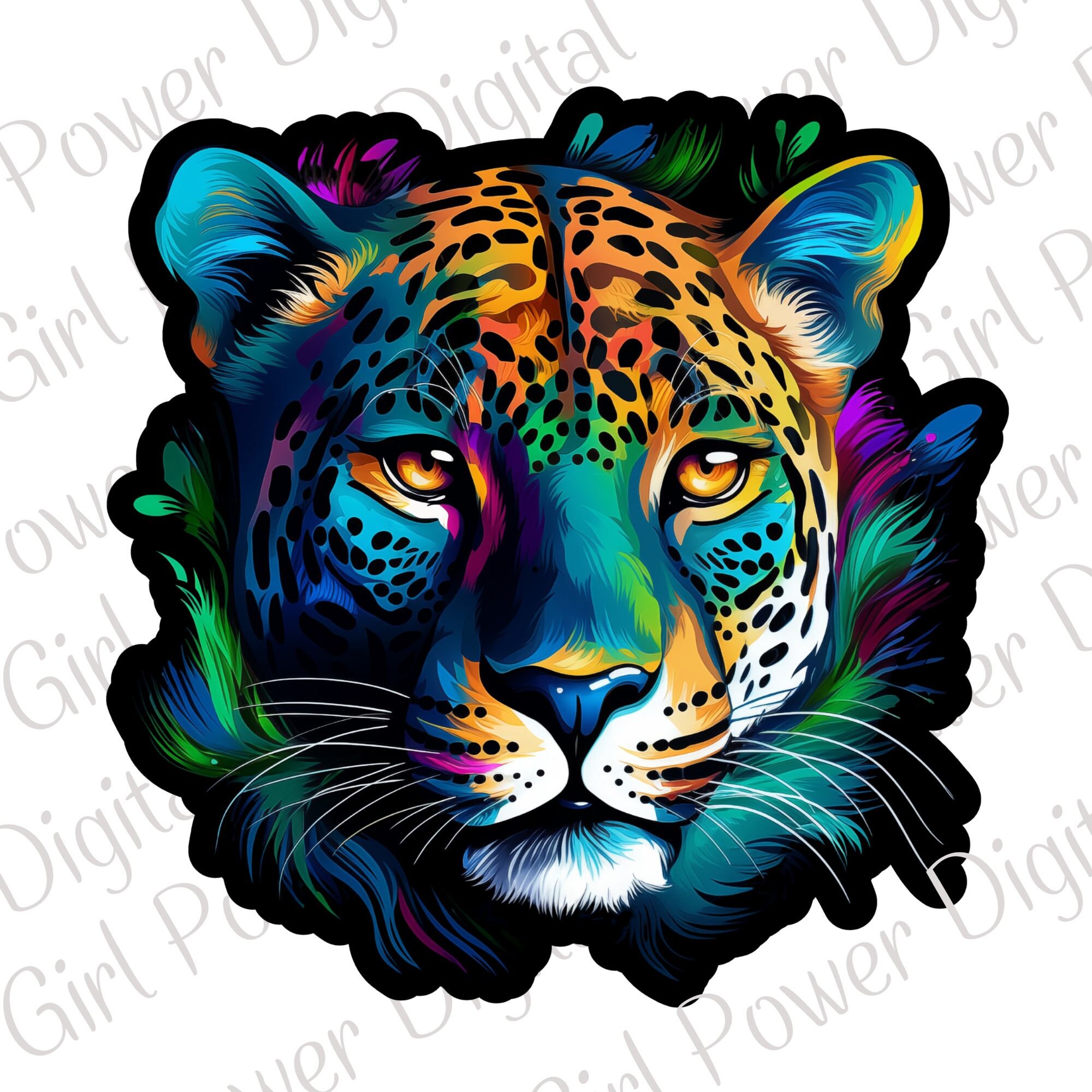 Colorful Jaguar PNG - Multi-colored Jaguar SVG - Sublimation ...