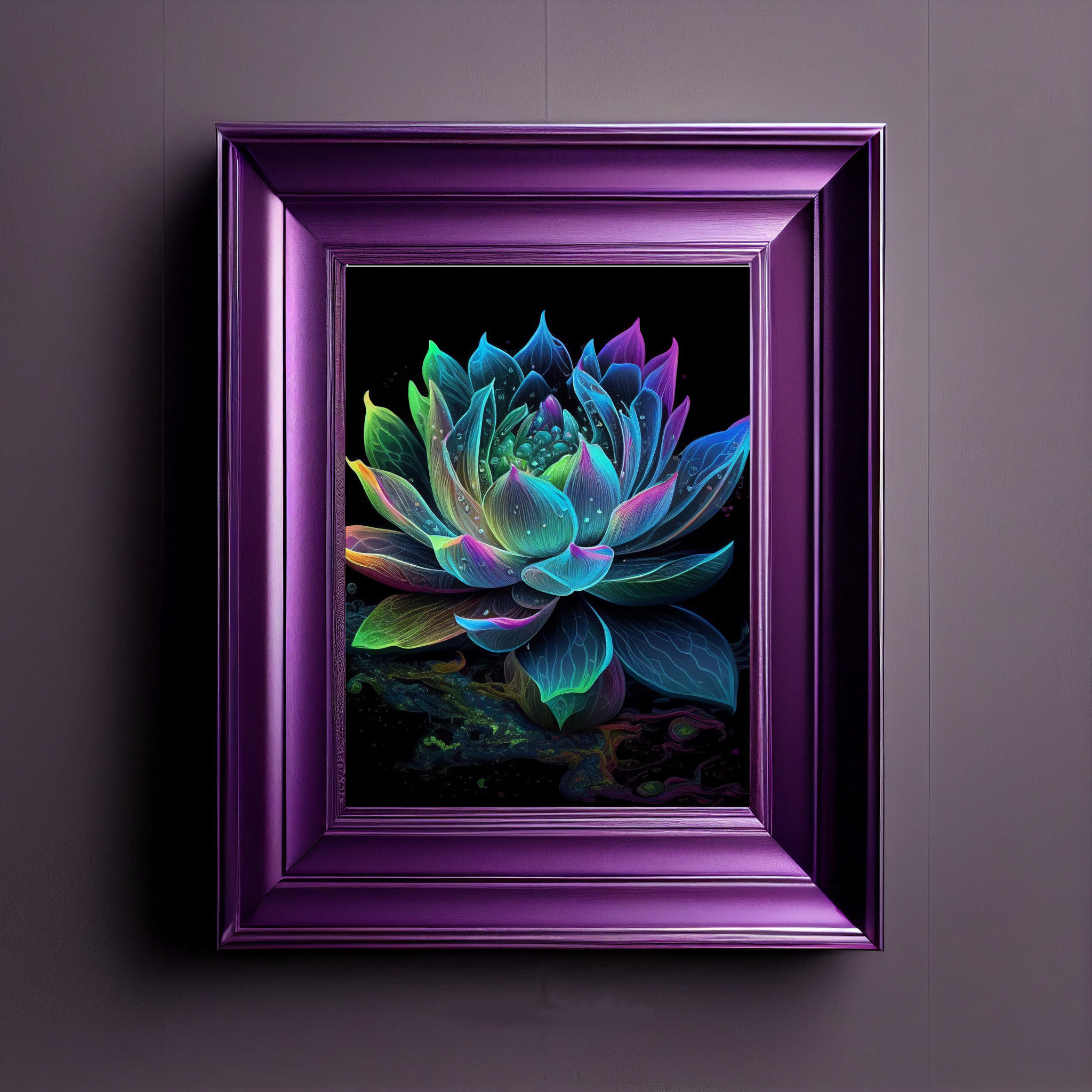 Gorgeous Iridescent Lotus (digital Art) - Multi Color - Stunning Flower - Vivid Wall Art ...