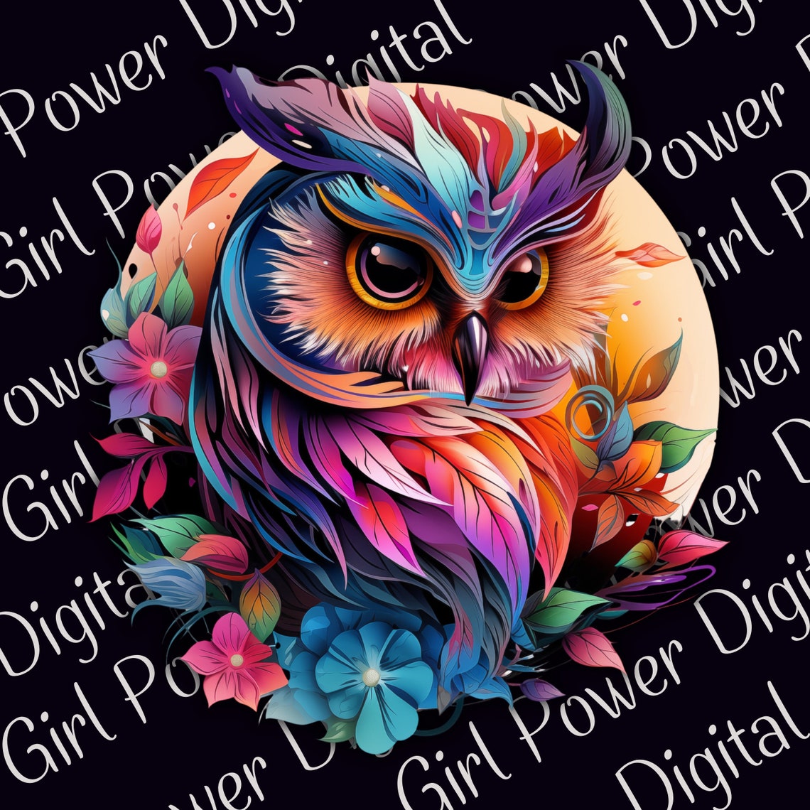 Colorful Owl PNG - Multi-colored Owl SVG - Sublimation - Dtf Design ...