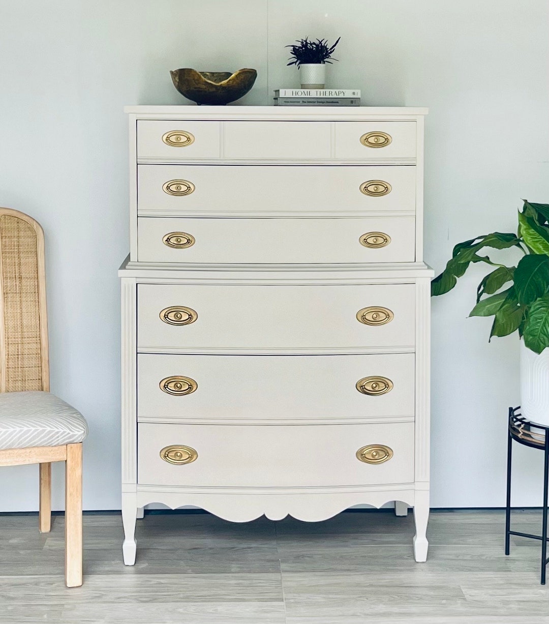 SOLD! Do Not Purchase! Vintage Dresser, Cream, Neutral, Tallboy, Chest ...