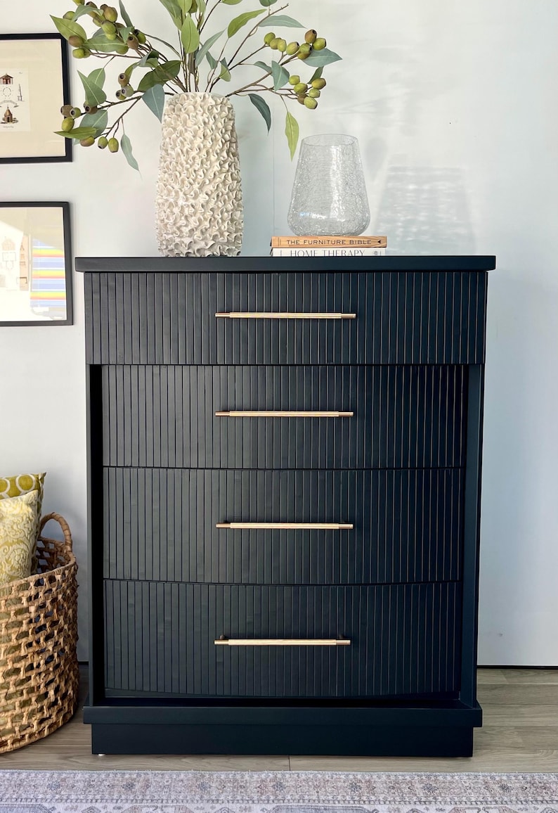 AVAILABLE Modern Black Dresser Black Chest of Drawers - Etsy
