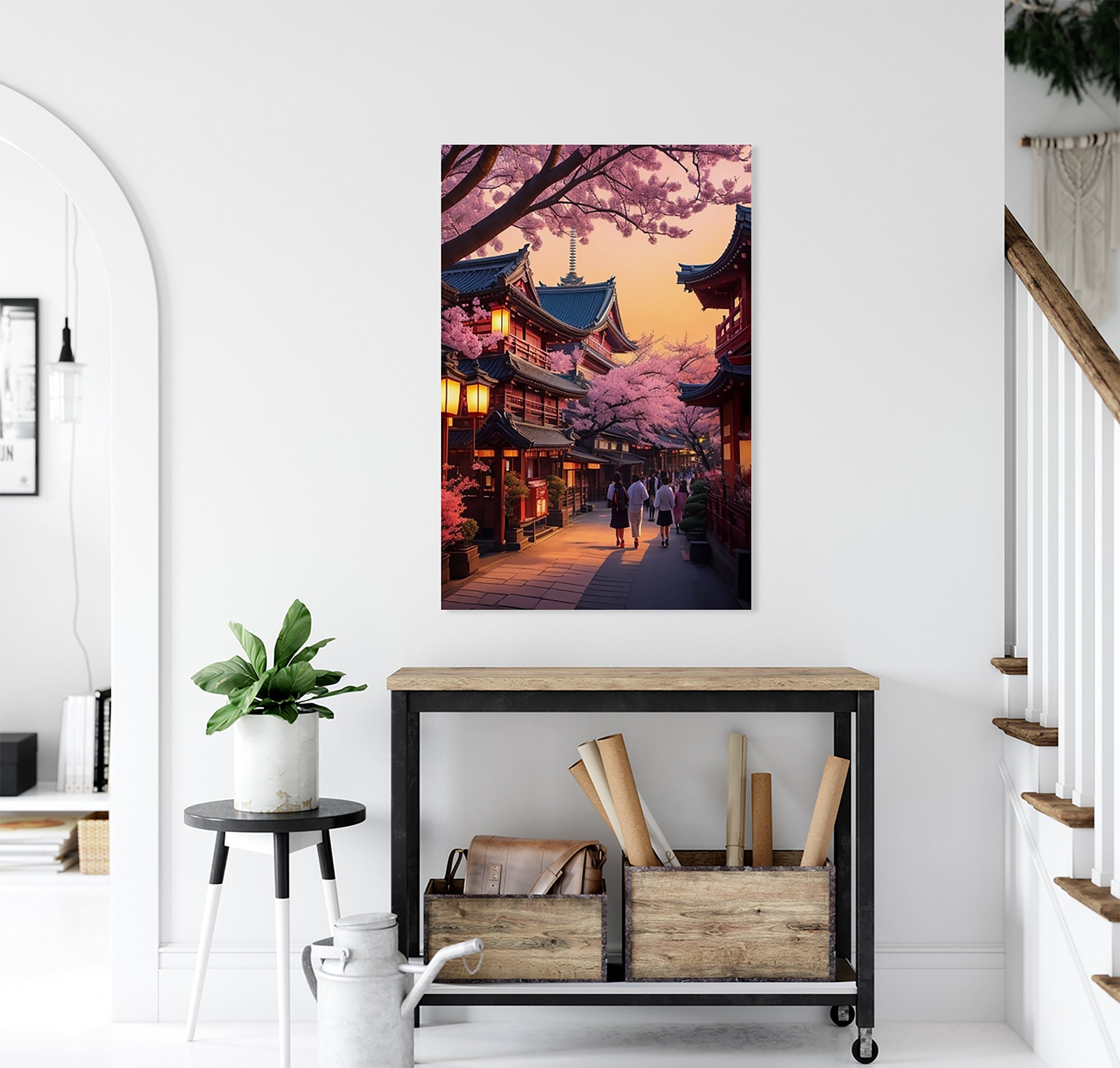 Vintage Japanese Art Asian Art Japanese Village Cosy - Etsy