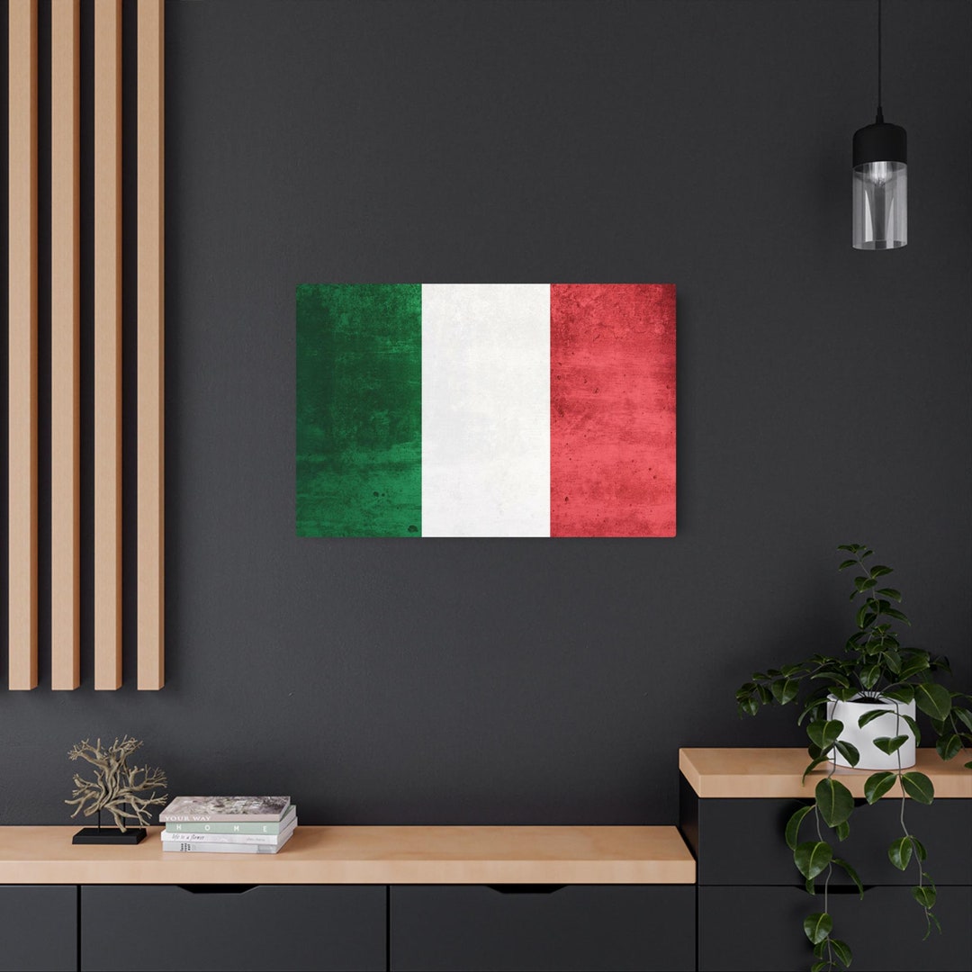 Rustic Italian Flag Hanging Rustic Worn Grunge Metal Wall Art - Vintage ...