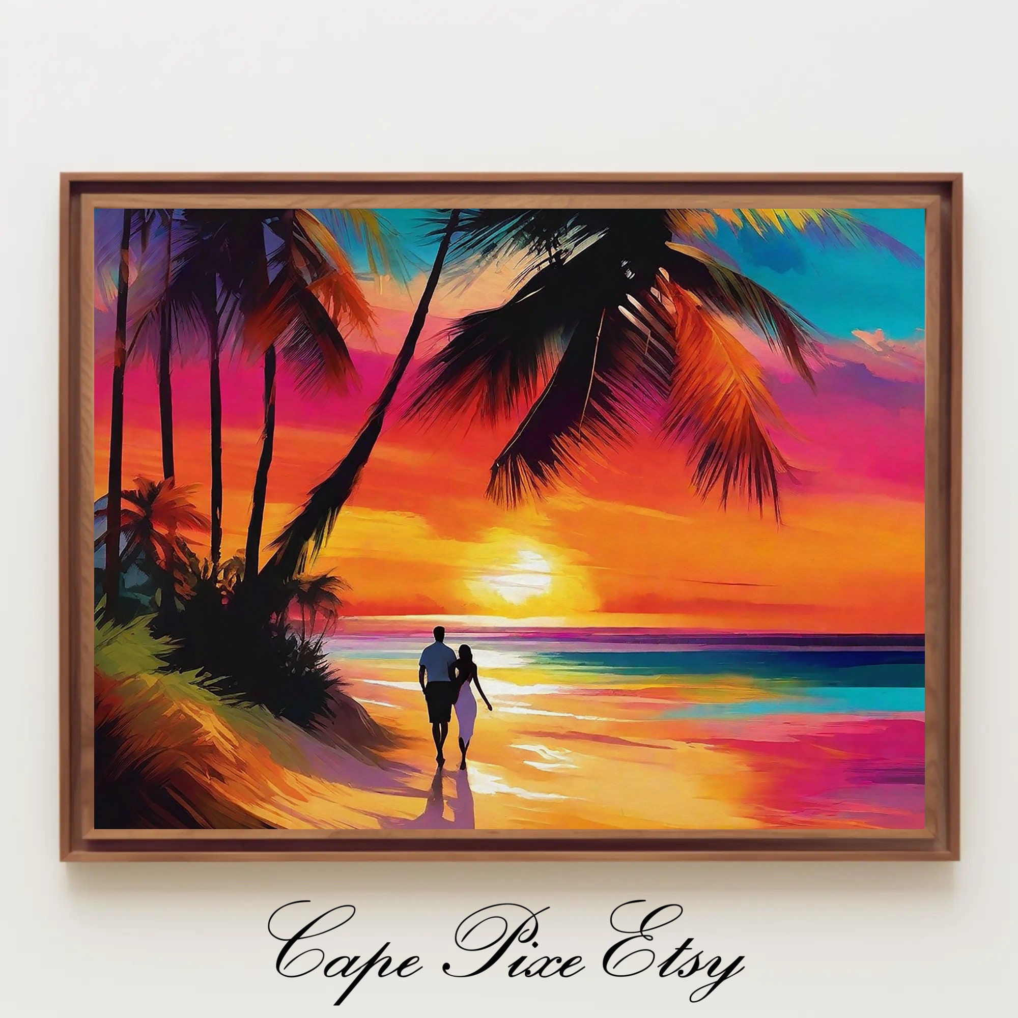 Colourful Sunset, Tropical Beach Sunset , Warm Colours, Romantic Couple ...