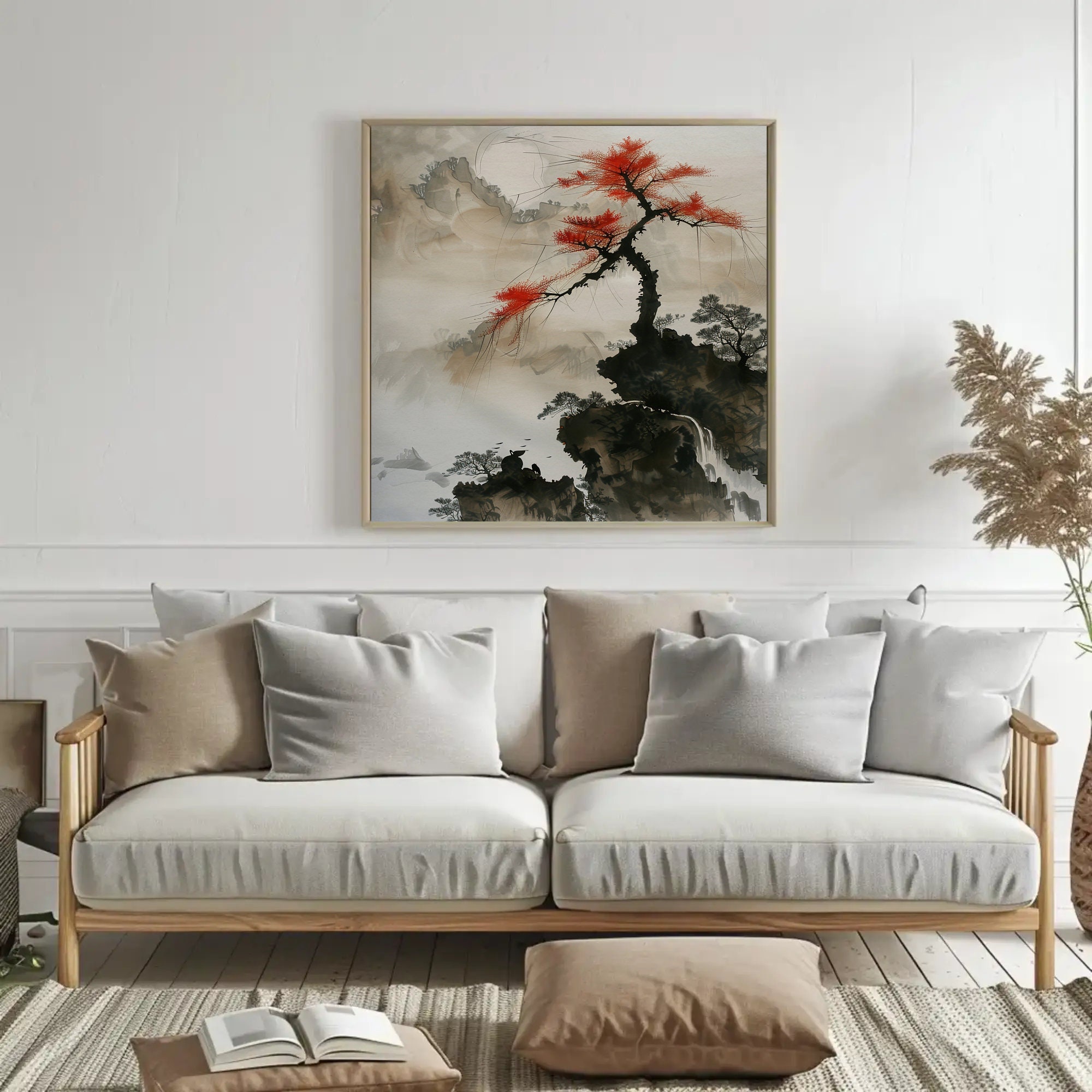 Vintage Chinese Ink Art, Asian Ink, Asian Forrest Paint, Muted Ink Art ...