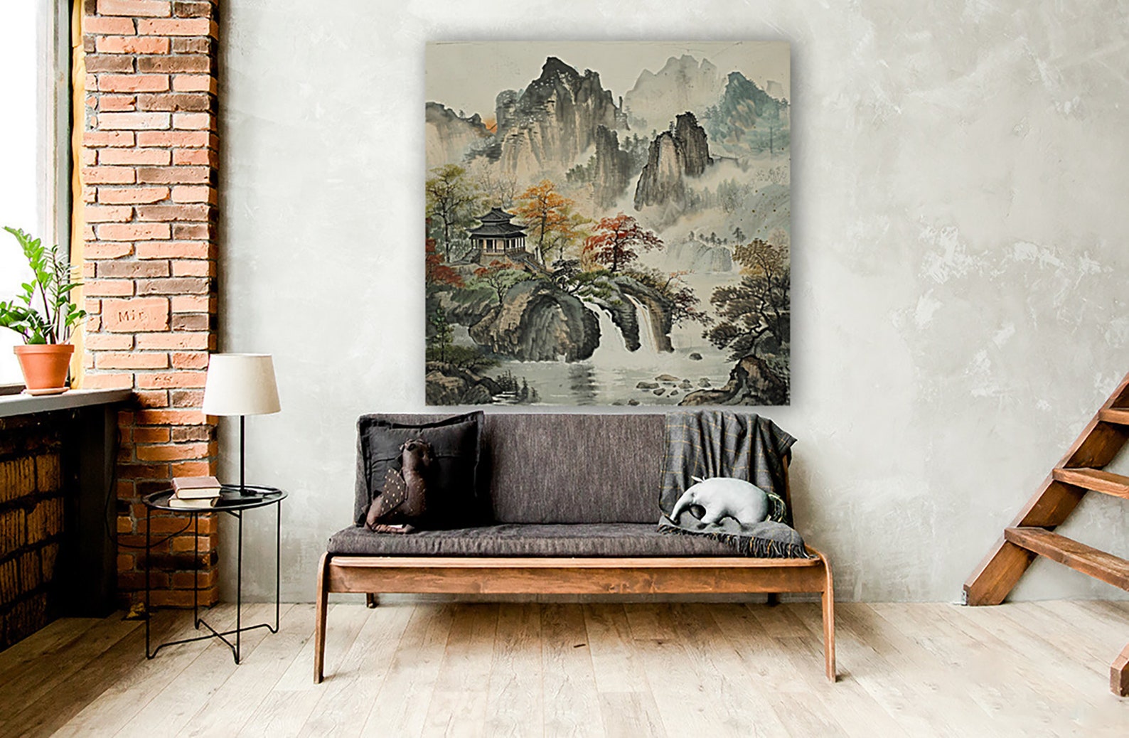 Vintage Chinese Ink Art, Asian Ink, Asian Forrest Paint, Muted Ink Art ...