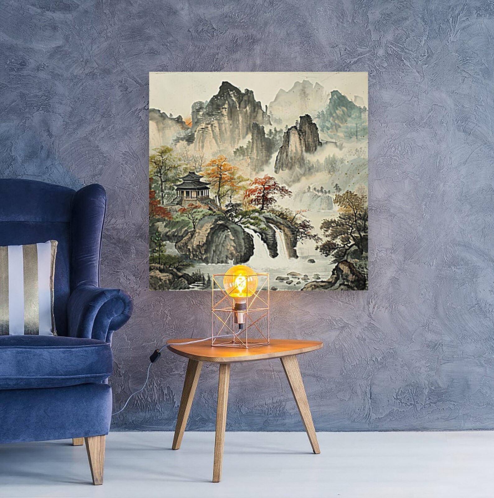 Vintage Chinese Ink Art, Asian Ink, Asian Forrest Paint, Muted Ink Art ...