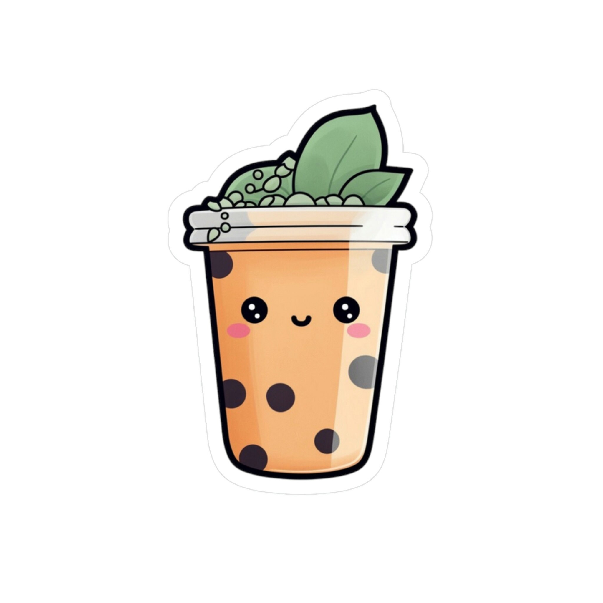Cute Boba Tea Sticker, Adorable Boba Tea Sticker, Happy Boba Tea ...