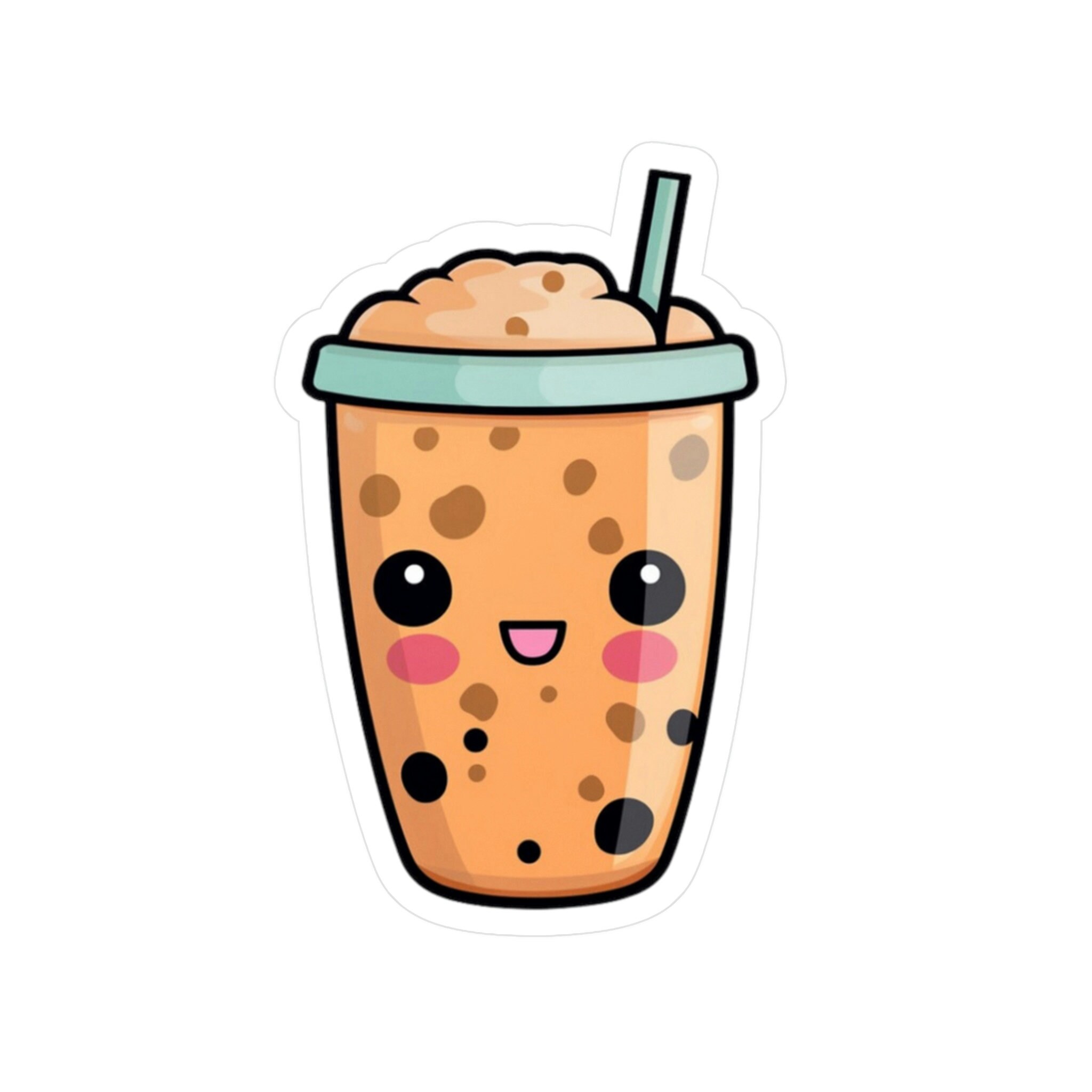 Cute Boba Tea Stickers, Adorable Boba Tea Sticker, Happy Boba Tea ...