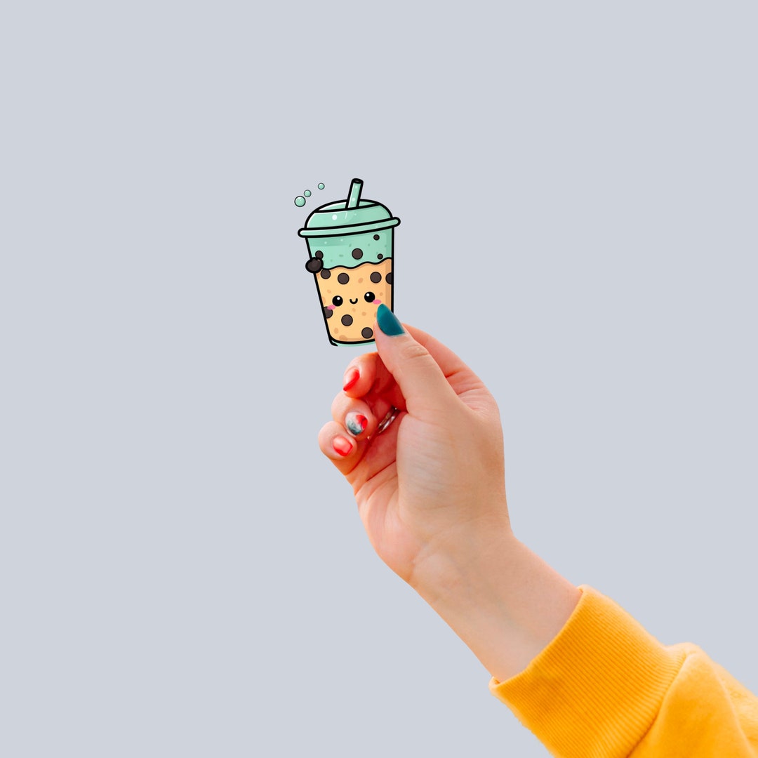 Cute Boba Tea Sticker, Adorable Boba Tea Sticker, Happy Boba Tea ...