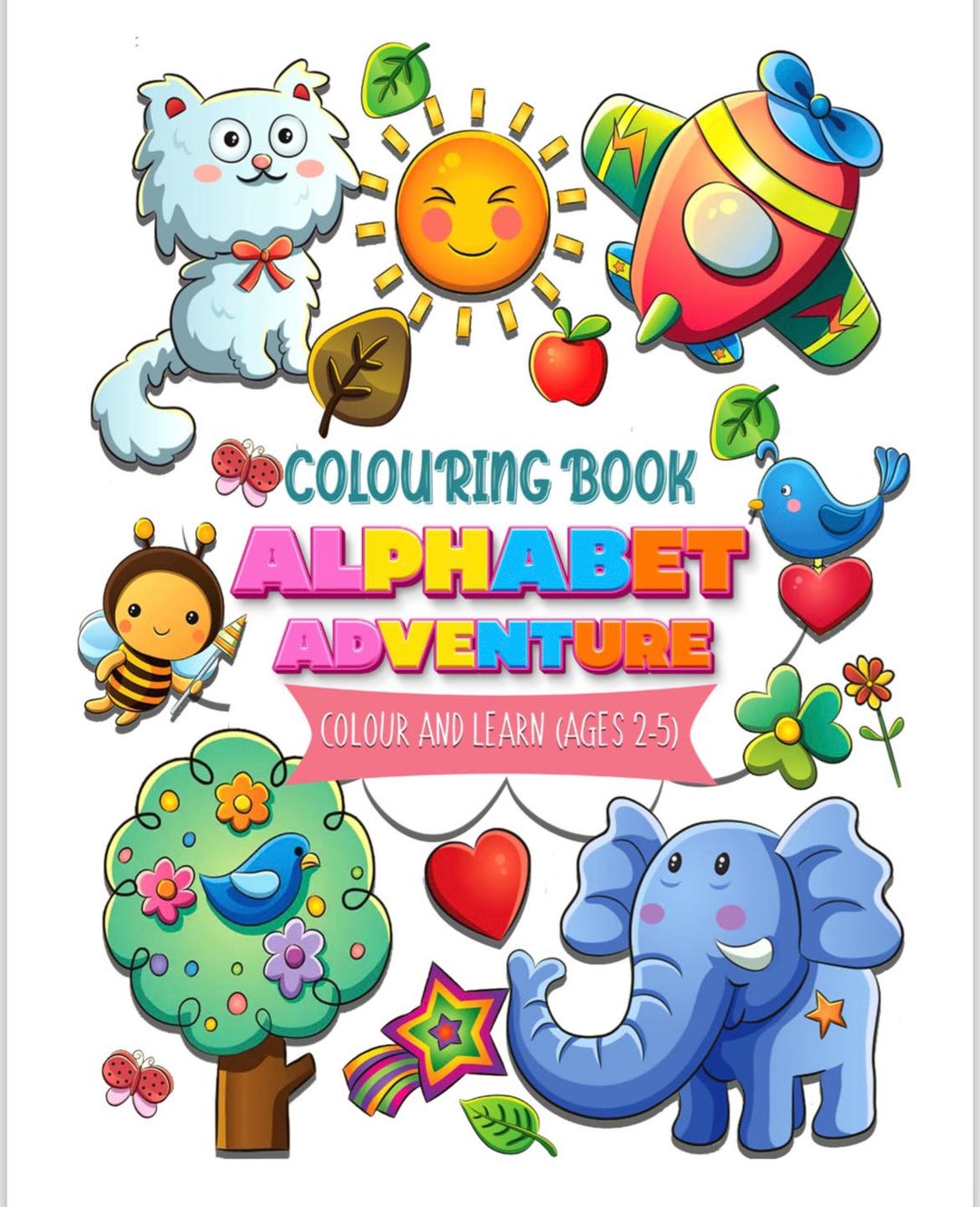 Colouring Book: Alphabet Adventure, Easy Bold Alphabets, for Ages 2-5 ...