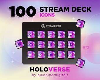 Purple Hexagon Stream Deck Icon Set | 100 Icons for Elgato Stream Deck ...