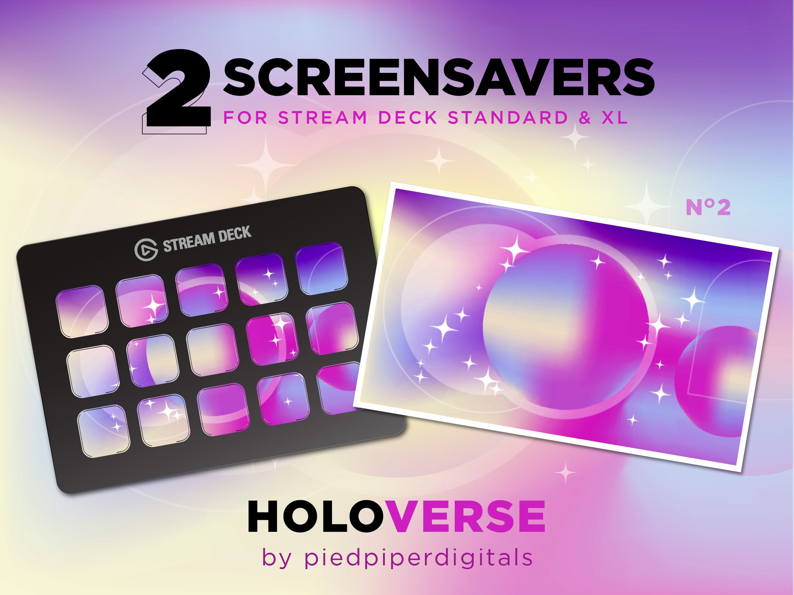 Holoverse Stream Deck Icon Set | Pink Purple 100 Icons for Elgato ...