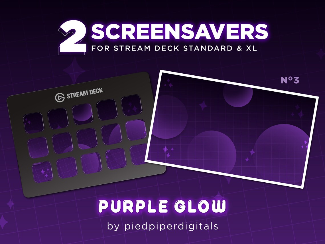 Purple Glow | Stars | Stream Deck Icon Set | 100 Icons for Elgato ...