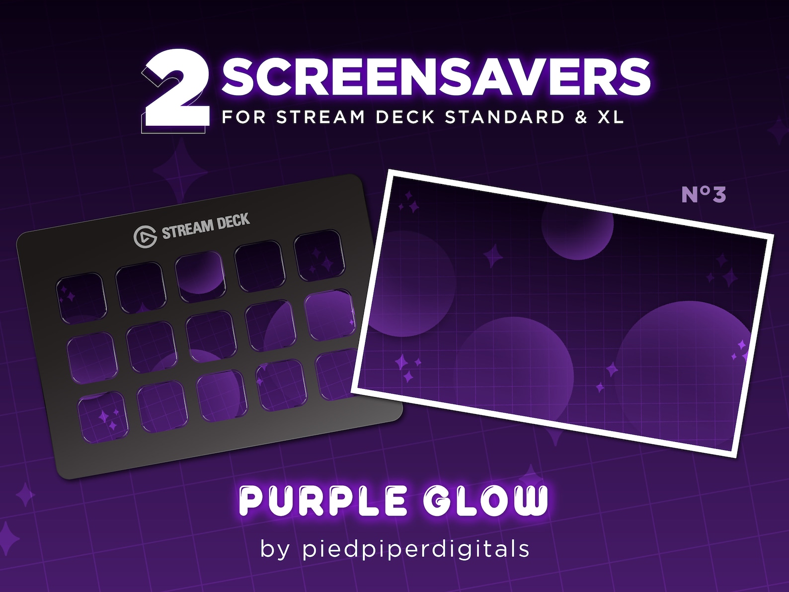 Purple Glow Stars Stream Deck Icon Set 100 Icons for Elgato Stream Deck ...