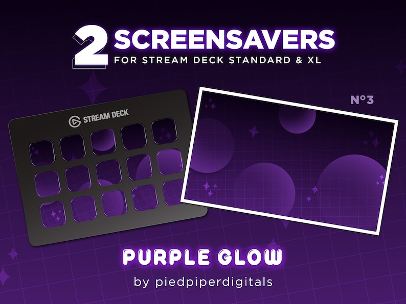 Purple Glow | Stars | Stream Deck Icon Set | 100 Icons for Elgato ...