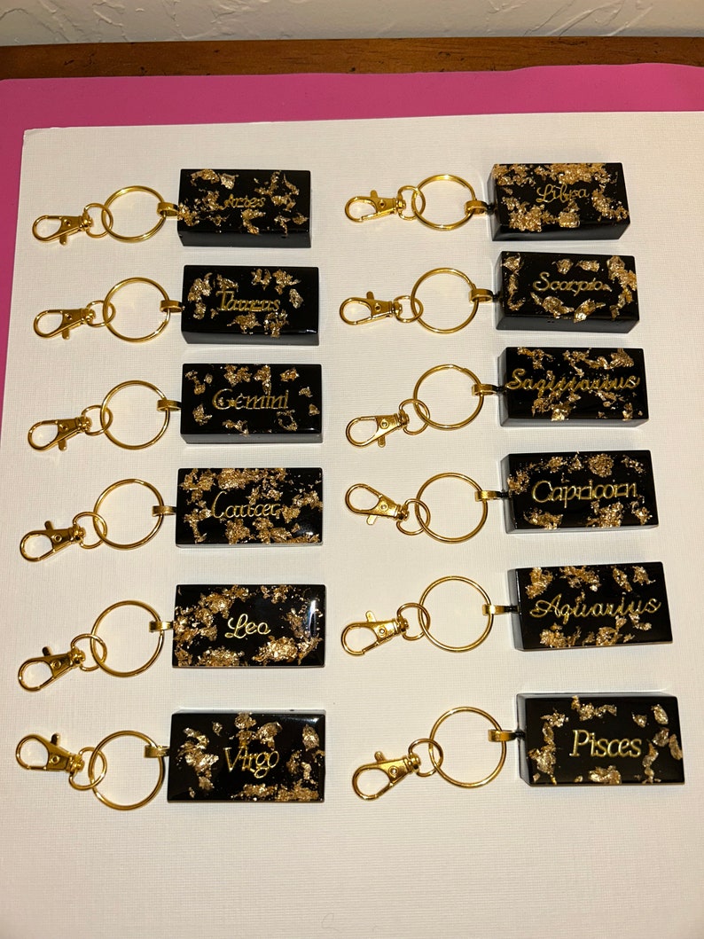 Zodiac/astrology Resin Keychain - Etsy