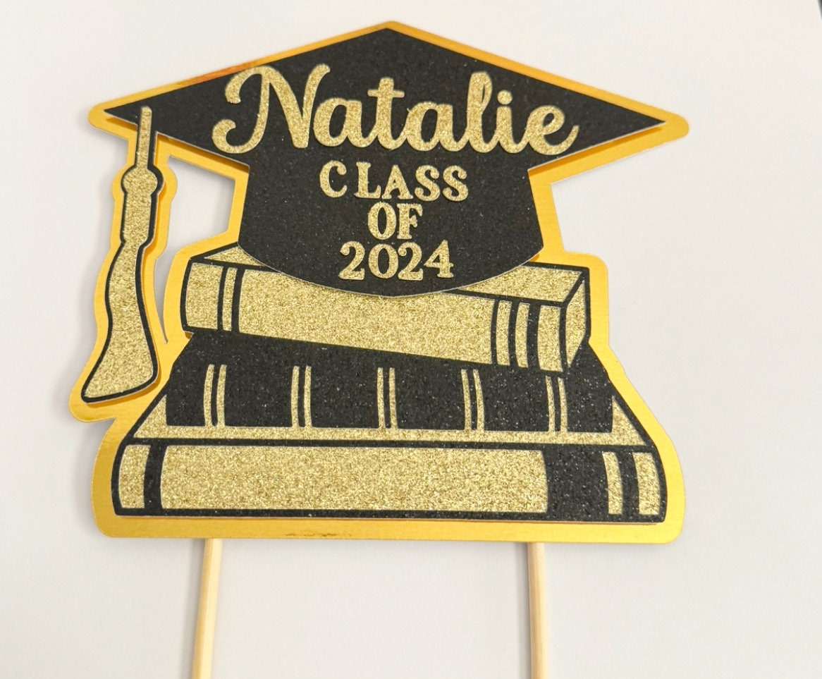Graduation Cake Topper, Class of 2024 Topper, Congrats Grad, Graduation ...