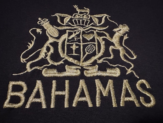 Vintage 1990s 90s Bahamas Islands Nation Crest Embroi… - Gem