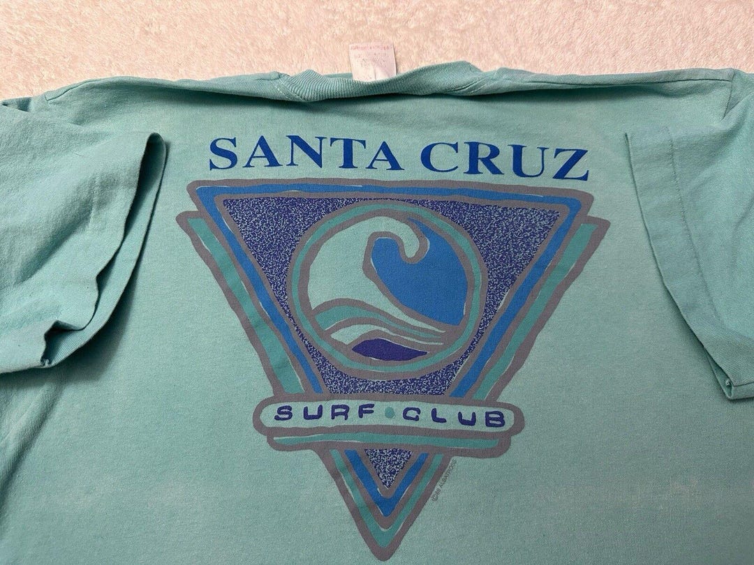 Vintage 1980s 80s 1988 Santa Cruz California Surf Surfer Club Member T ...