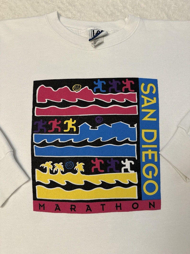 Vintage 1990s 90s San Diego California Marathon Run Event Crewneck ...