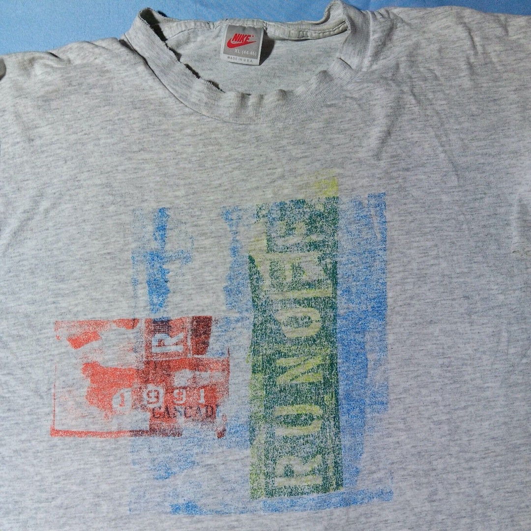 Vintage 1990s 90s 1991 Nike Cascade Run off Race Event Art T-shirt ...