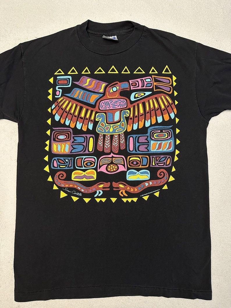 Vintage 1990s 90s Native American Aztec Susan Costello Art Artist T ...