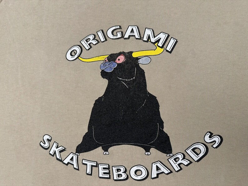 Vintage 2000s Y2K Origami Skateboards Fingerboard Skate Skater Bull T ...