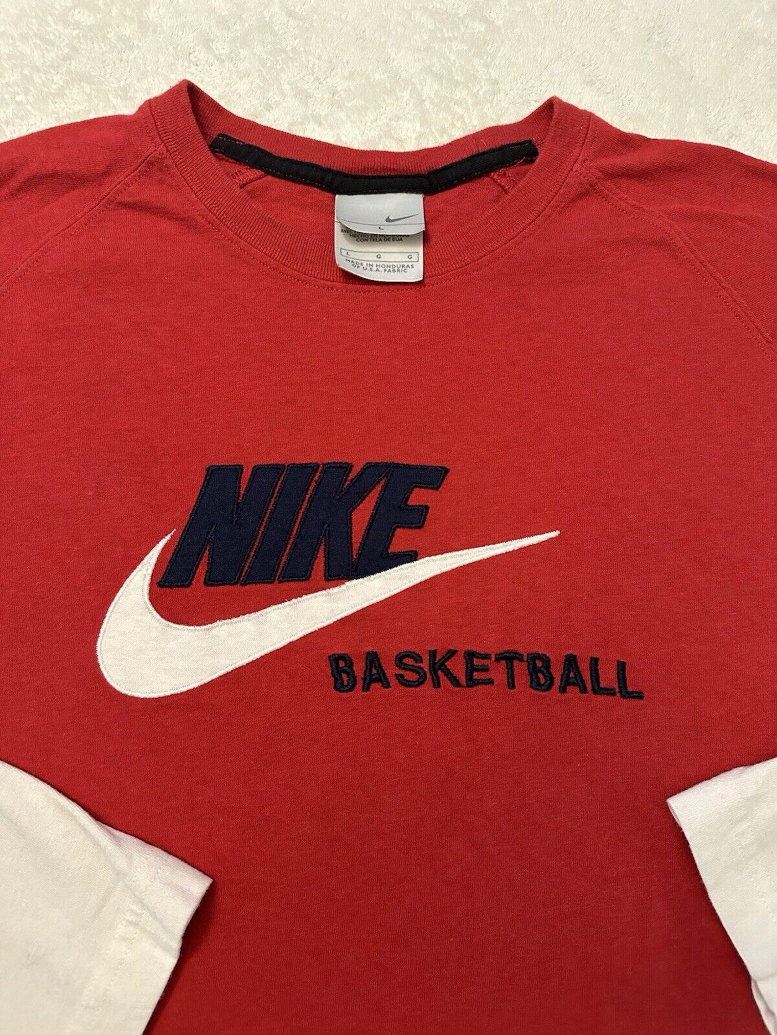 Vintage Y2K Nike Swoosh Basketball Embroidered Long Sleeve T-shirt ...