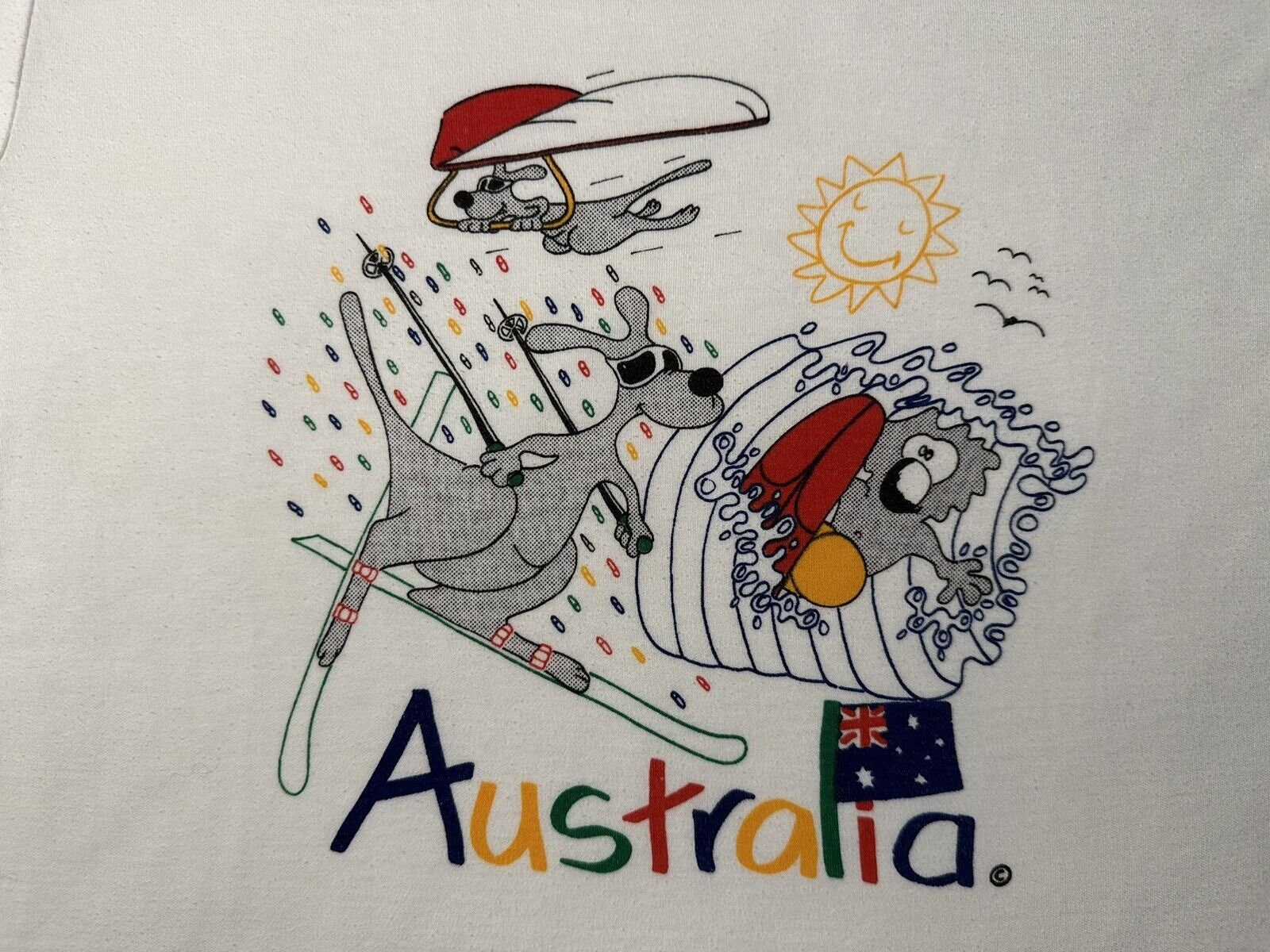 Vintage 1990s 90s Australia Kangaroo Koala Comic Art Surf Ski - Etsy España