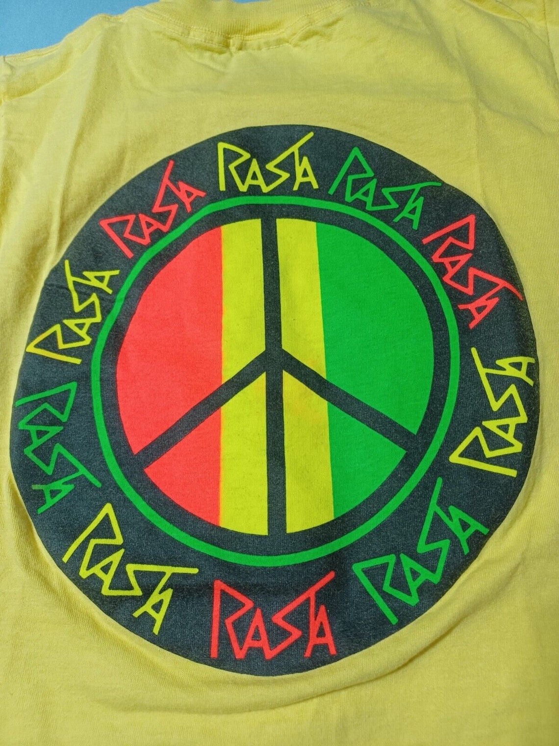 Vintage 1980s 80s 1990s 90s Rasta Rastafarian Peace Sign Neon Surf T-shirt, S - Etsy