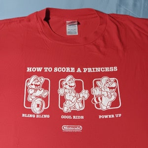Vintage 2000 Y2K Nintendo Super Mario Video Game Score A Princess T ...