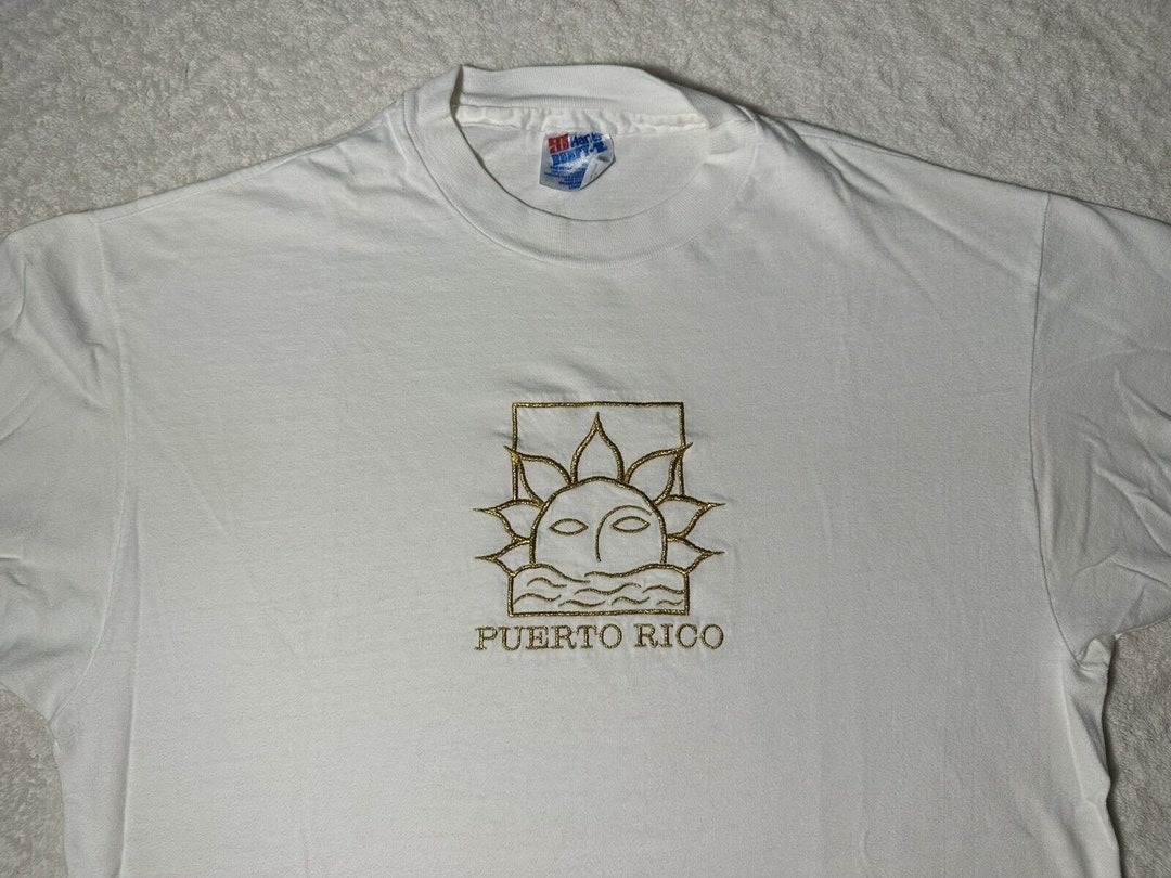 Vintage 1990s 90s Puerto Rico Sun Surf Ocean Embroidered Vacation T ...