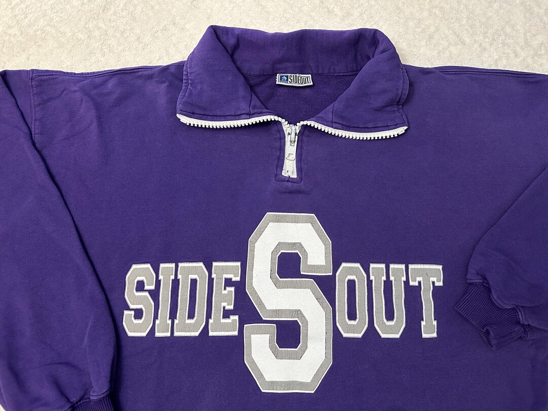 Vintage 1980s 80s 1990s Sideout Beach Volleyball Surf Half Zip ...
