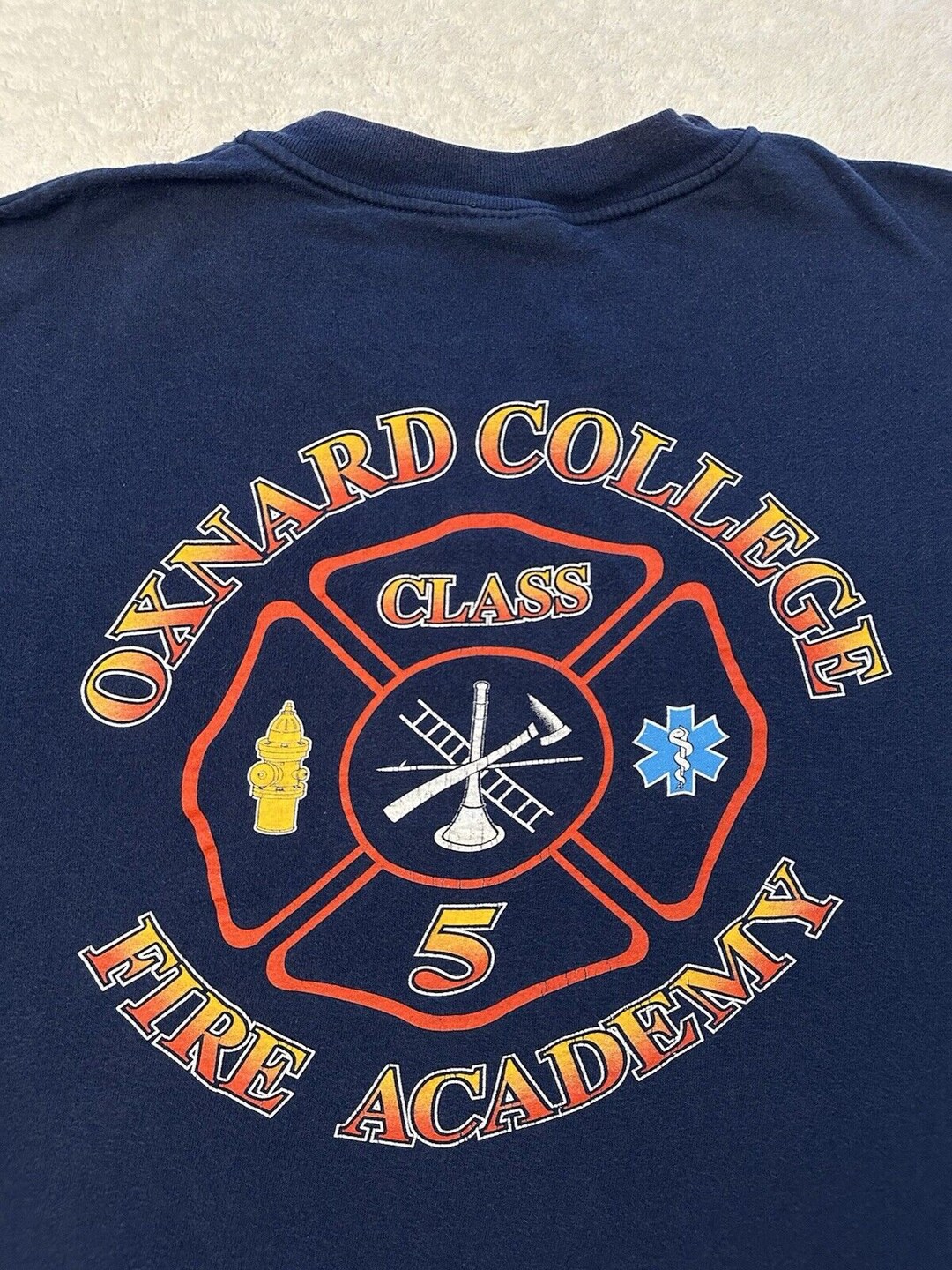 Vintage 1990s 90s 1999 Oxnard College Fire Academy Class 5 Student T ...