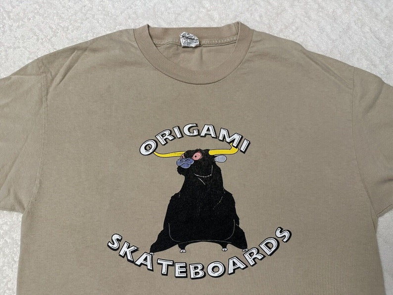 Vintage 2000s Y2K Origami Skateboards Fingerboard Skate Skater Bull T ...
