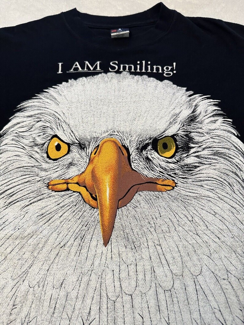 Vintage 2000s Y2K Sitka Alaska Raptor Center Bald Eagle Smiling T-shirt ...