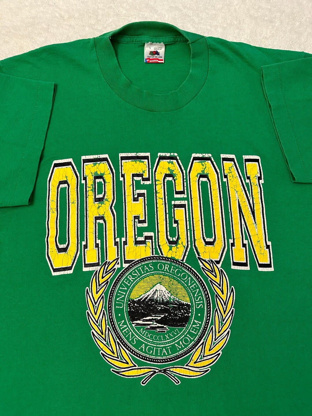 Vintage 1980s 80s 90s 1990s State of Oregon Seal Emblem Crest Graphic T ...