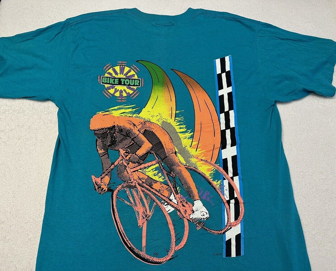 Vintage 1990s 90s Bike Tour Power Cycle Biking Cycling Road Bike T ...