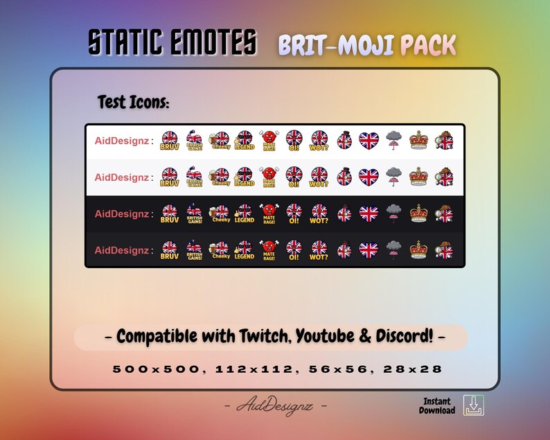 Brit-moji Emote Pack | 12 British Meme Emote Streamer Assets | Bruv, Oi ...