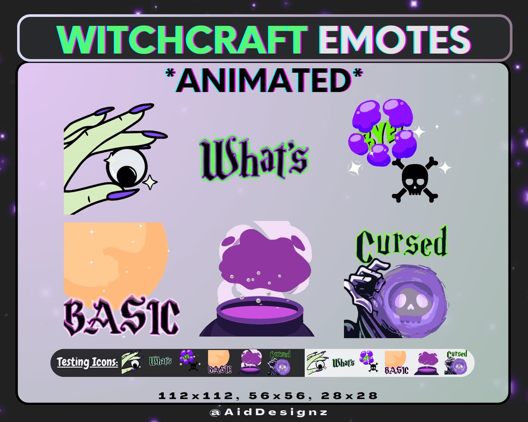 Witchcraft Emotes X6 ANIMATED EMOTES Witchy Mystic Occult Vibe for ...